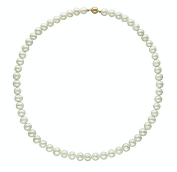 Naszyjnik damski złoty Perły Hodowlane Słodkowodne złote zapięcie próba ...