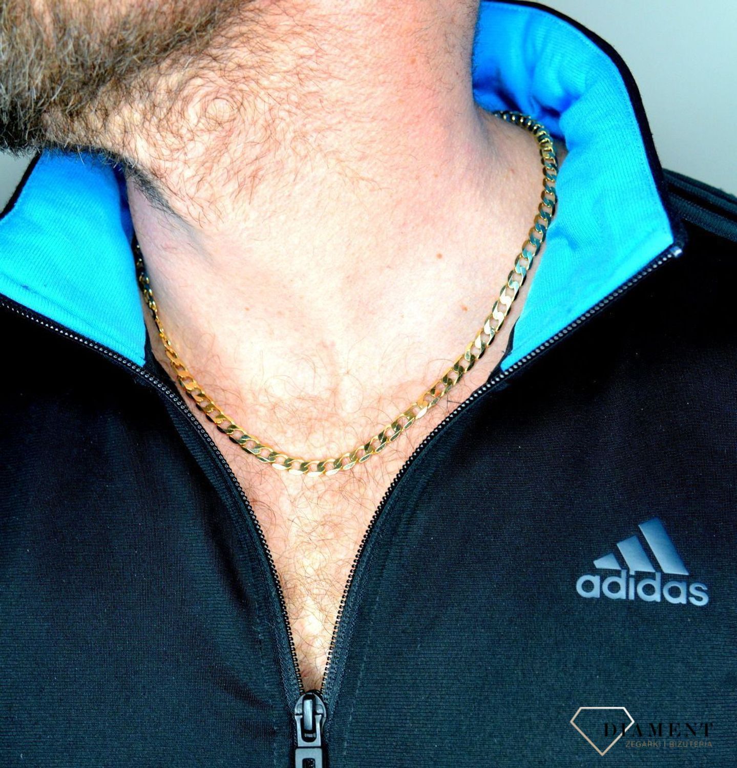 Gruby złoty łańcuch męski kieta 585 pancerka 25 gram złota 160 6,3mm ...