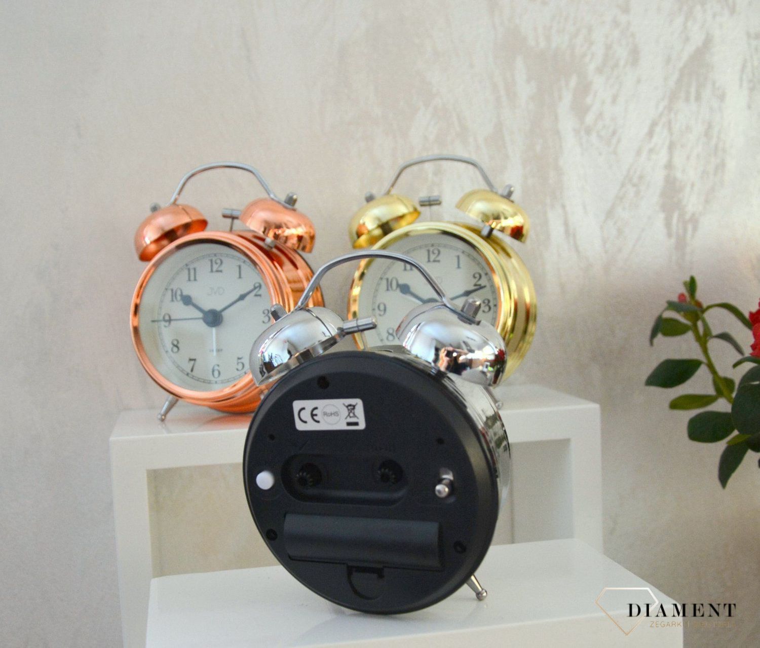 budzik retro, JVD SRP2215.3, budzik różowe złoto, cichy budzik, budzik ...