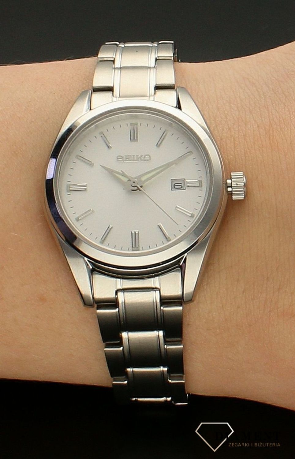 Zegarek damski z szafirowym szkłem Seiko SUR633P1 - www.zegarki-diament.pl
